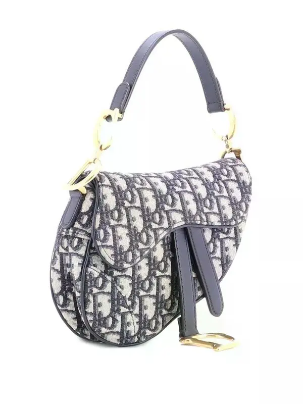 Dior Saddle Oblique Canvas Mini Shoulder Bag - Blue