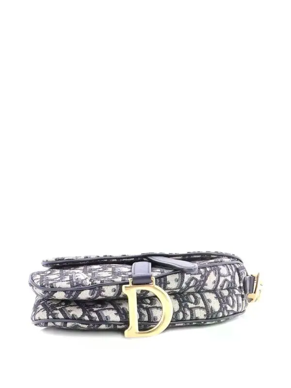 Dior Saddle Oblique Canvas Mini Shoulder Bag - Blue