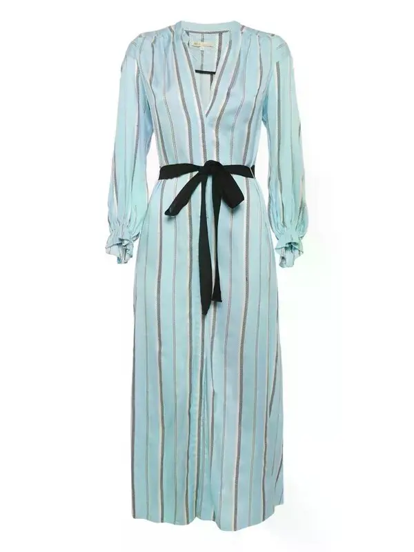 Maje Striped Belted Shirt Dress