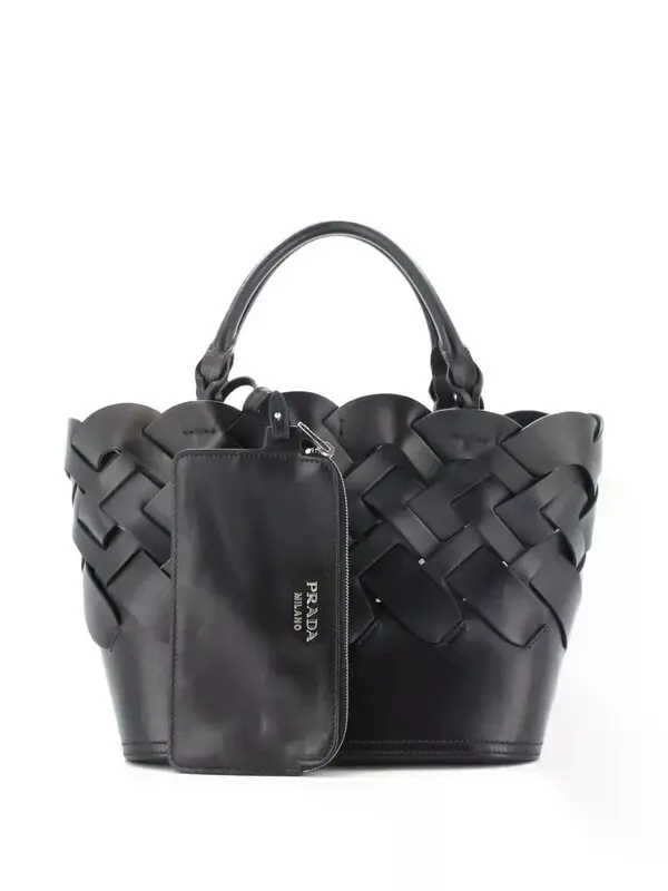 Prada Tress Leather Small Tote Bag