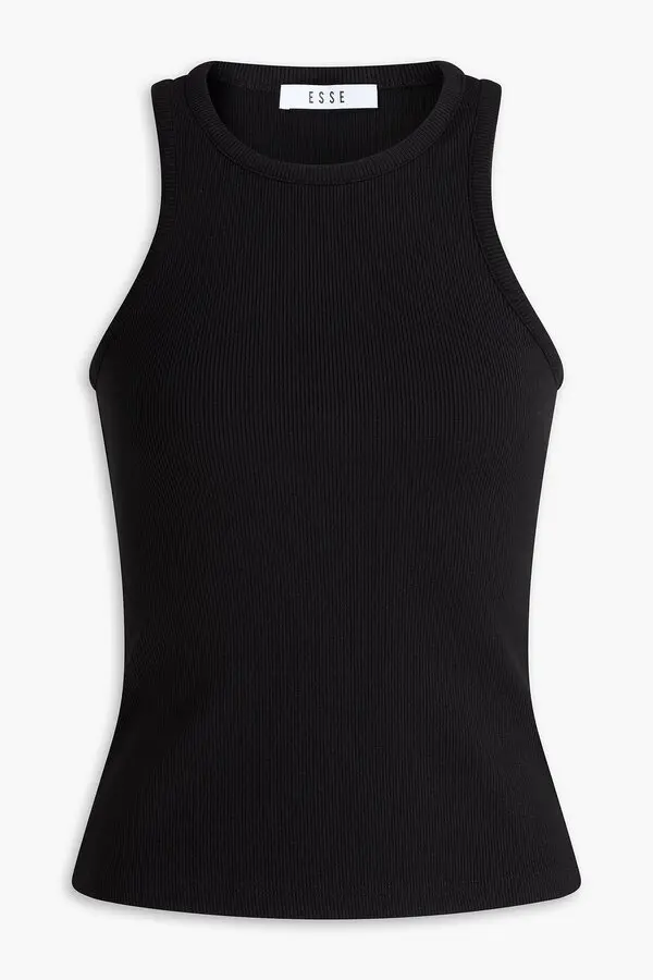 ESSE STUDIOS Ribbed Jersey Tank - Black