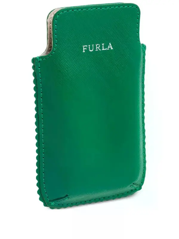 Furla Leather Scallop-trim Phone Case - Green