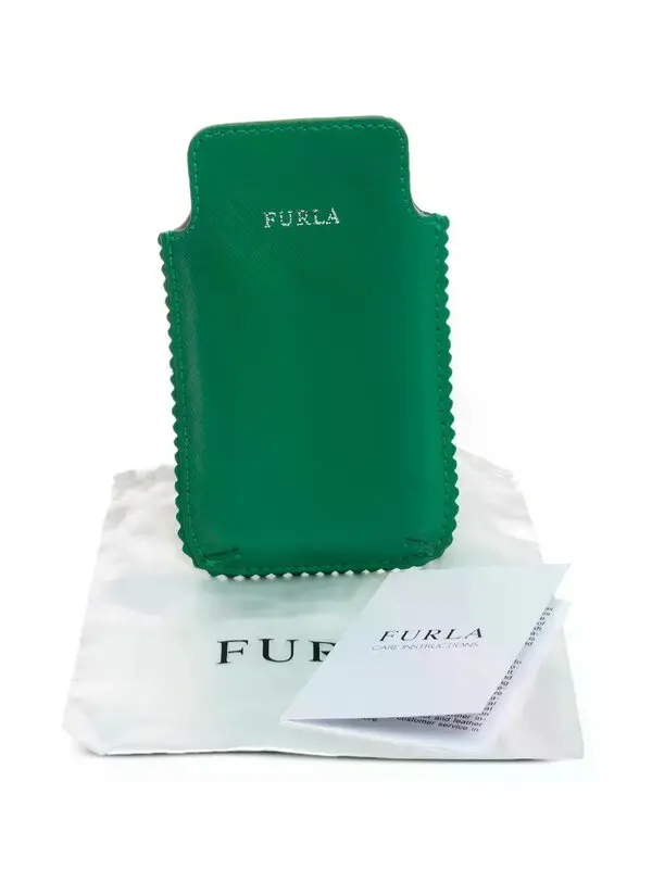 Furla Leather Scallop-trim Phone Case - Green