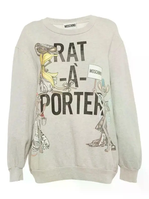 Moschino Rat-motif Crew-neck Sweatshirt - Grey