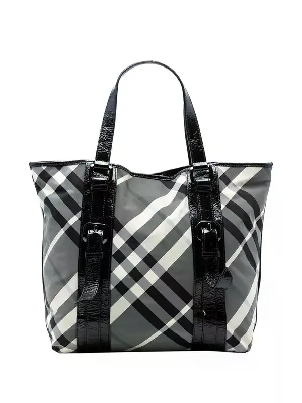 Burberry 2010-2015 Medium Beat Check Victoria Tote Bag - Grey