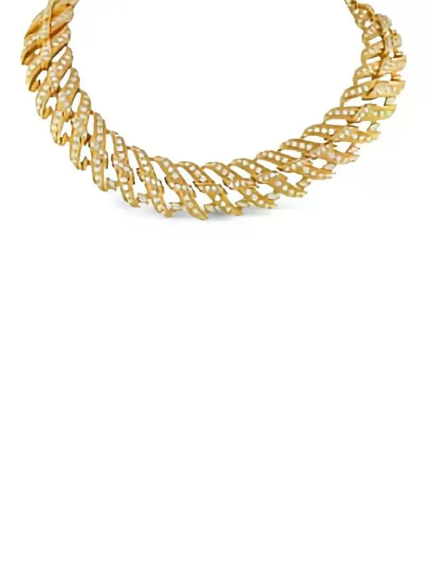 CHAUMET 18k Yellow Diamond Wave Necklace - Gold