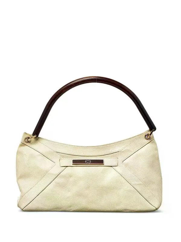 Escada 1990s Lizard-embossed Leather Top Handle Bag