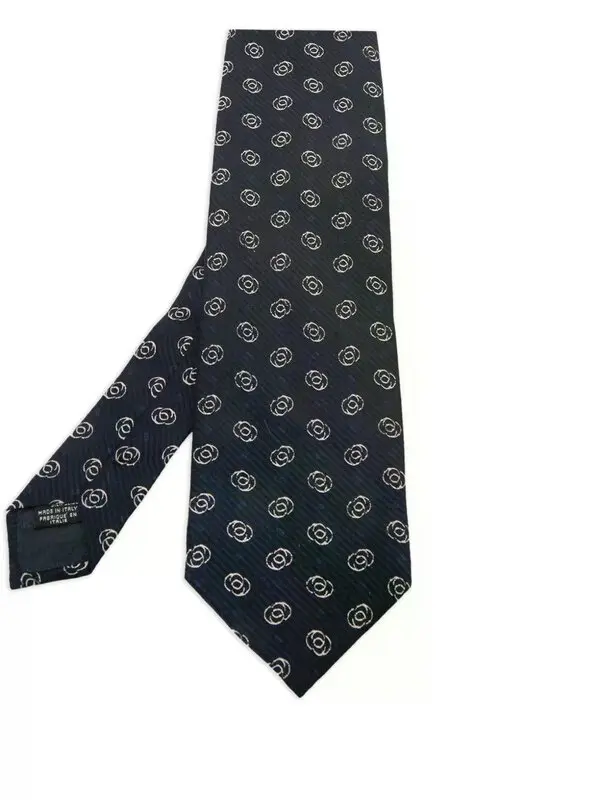 Giorgio Armani Geometric-pattern Neck Tie - Blue