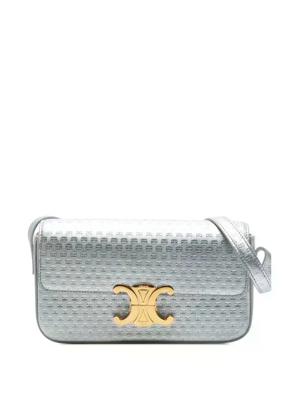 Celine Triomphe All Over Laminated Calfskin Claude Shoulder Bag