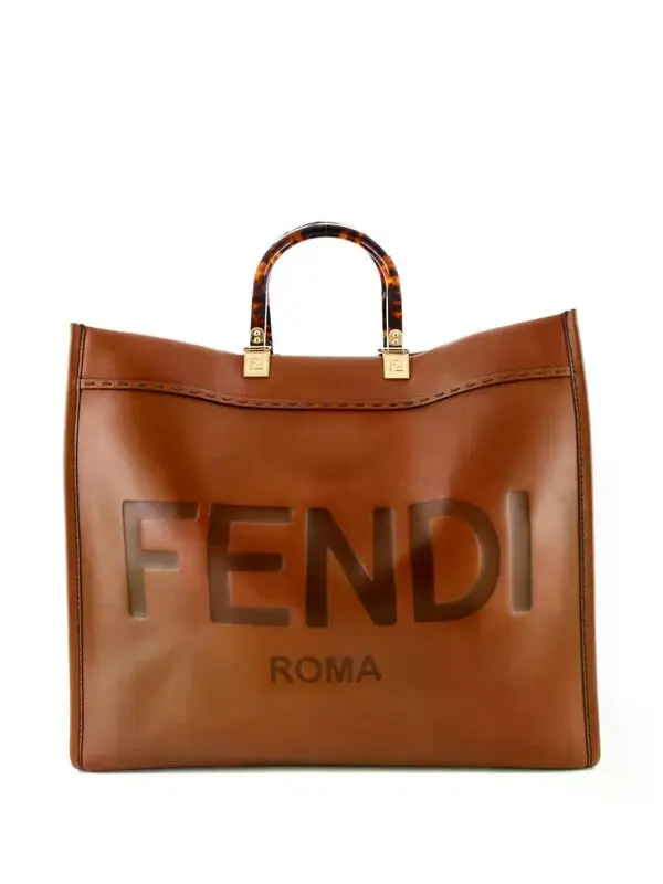 Fendi Sunshine Shopper Large Tote Bag - Brown
