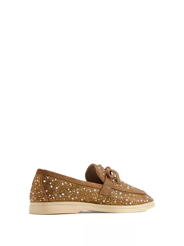 NICOLI Aurelia Embellished Loafers - Brown