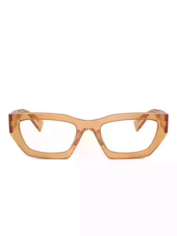 Miu Miu Geometric-frame Glasses - Orange