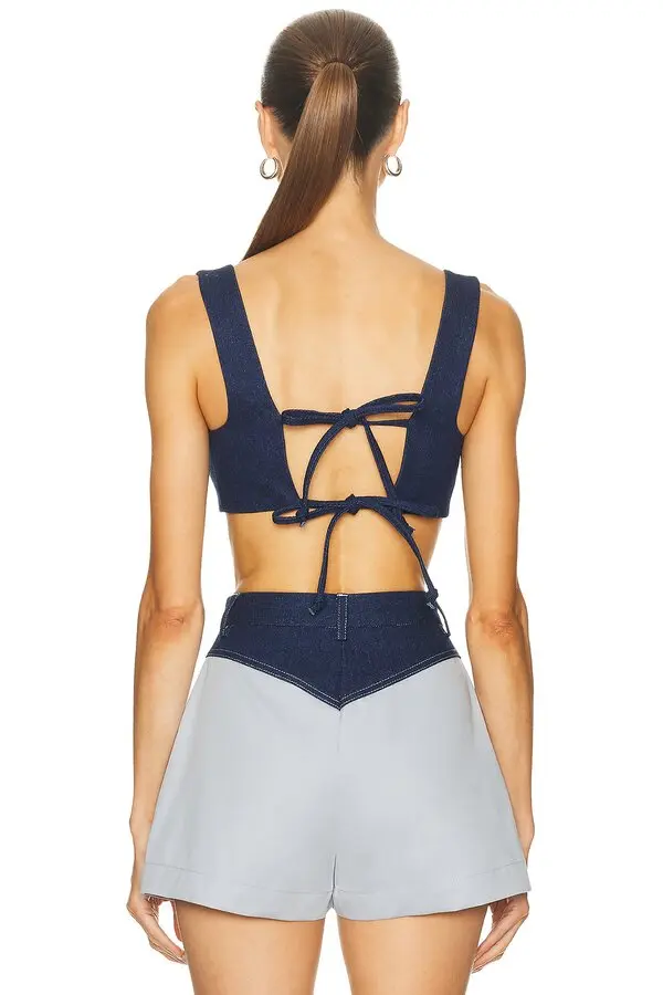 Matthew Bruch Tie Back Crop Top