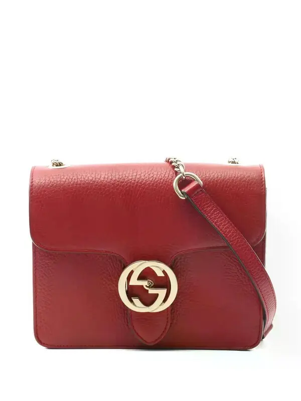 Gucci 2000s Interlocking G Shoulder Bag - Red
