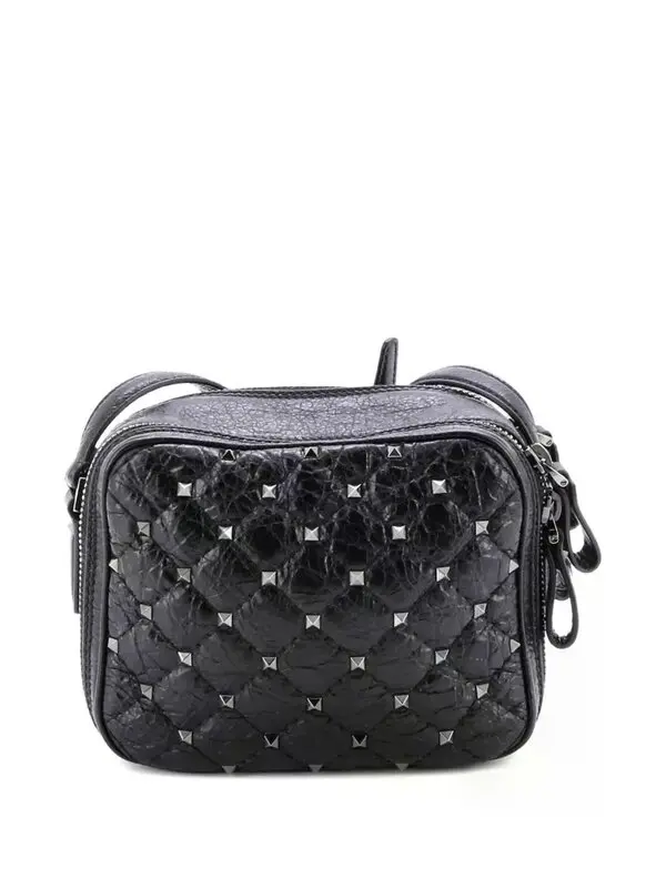 Valentino Garavani Rockstud Double Zip Camera Crossbody Bag - Black