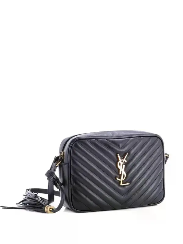 Saint Laurent Lou Camera Matelasse Chevron Small Crossbody Bag - Black