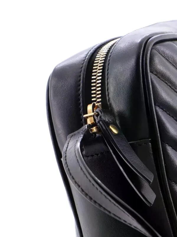 Saint Laurent Lou Camera Matelasse Chevron Small Crossbody Bag - Black