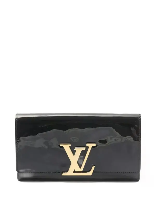 LOUIS VUITTON 2010s Louise Vernis Bi-fold Wallet - Black