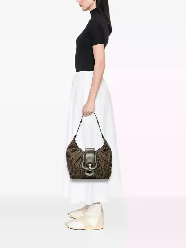 Fendi 2000-2010 Zucca Canvas Borsa B Hobo Bag