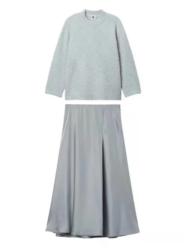 B+AB Sweater And Skirt Set - Grey