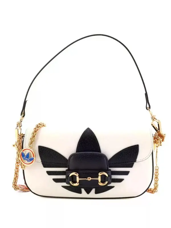Gucci X Adidas Horsebit 1955 Leather East West Shoulder Bag - White
