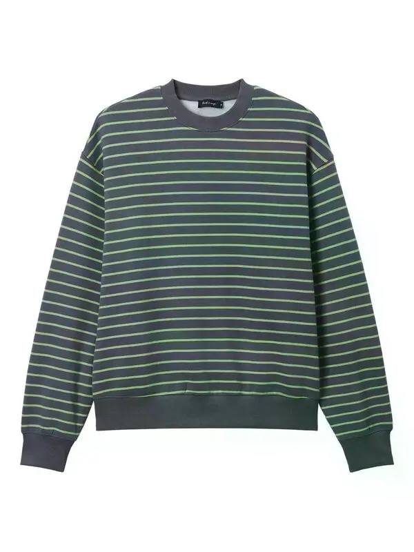 TOUT A COUP Striped Crew-neck Sweatshirt - Grey