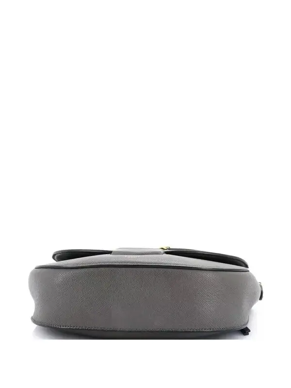 Celine Trotteur Grainy Leather Medium Crossbody Bag - Grey