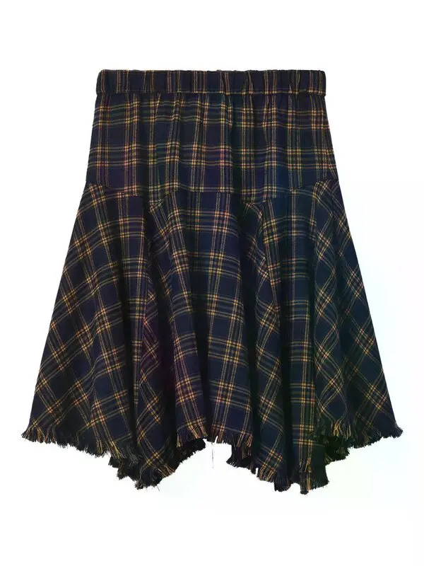 MINI CREAM Plaid Mini Skirt