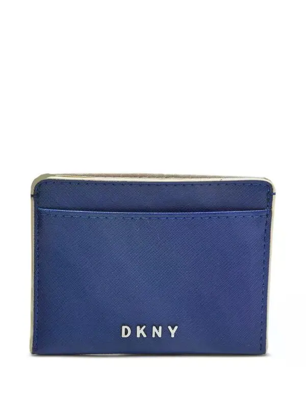 Dkny Logo-lettering Leather Cardholder - Blue