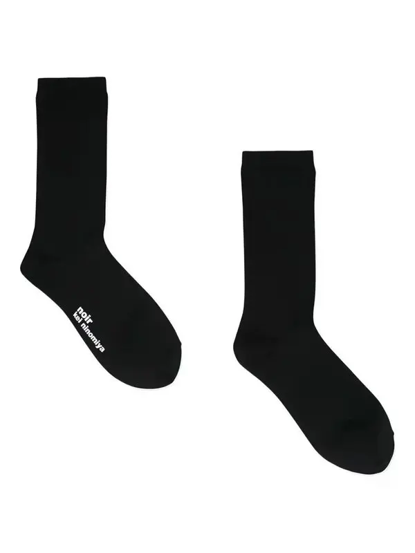 Noir Kei Ninomiya Ribbed-cuff Socks - Black