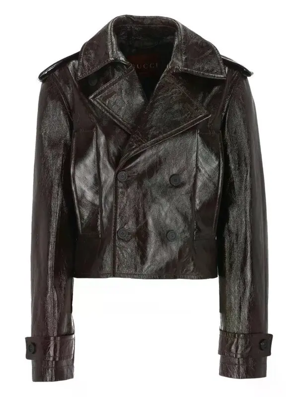 Gucci Double-breasted Leather Jacket