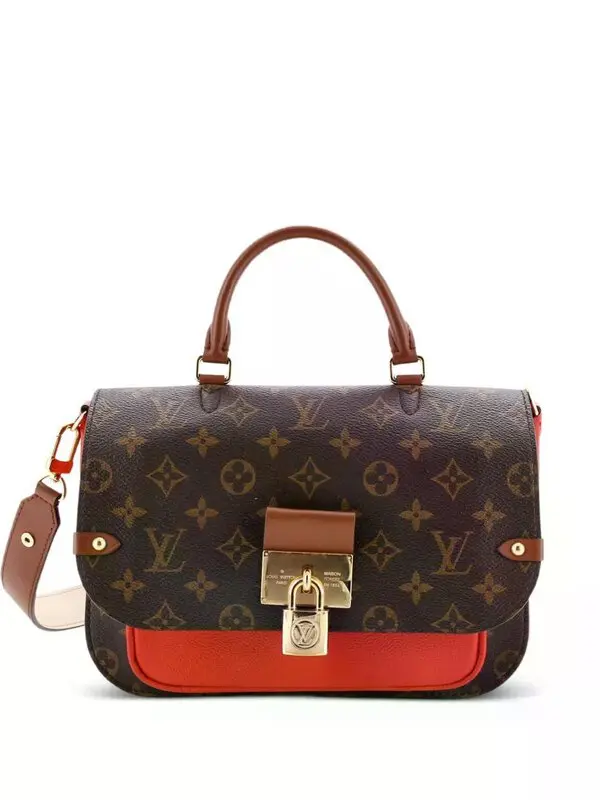 LOUIS VUITTON Vaugirard Handbag Monogram Canvas With Leather Satchel - Brown