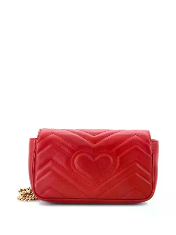 Gucci Gg Marmont Flap Super Mini Crossbody Bag - Red