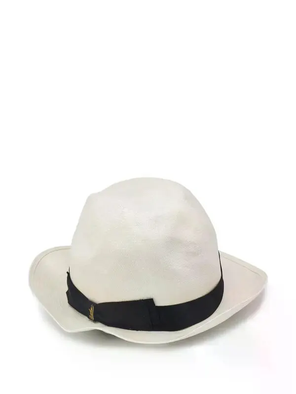Borsalino Logo-patch Panama Hat - White
