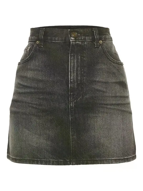 Saint Laurent Washed Denim Mini Skirt
