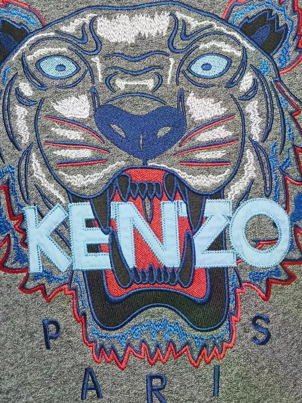 Kenzo Tiger Embroidered Crew Neck T-shirt
