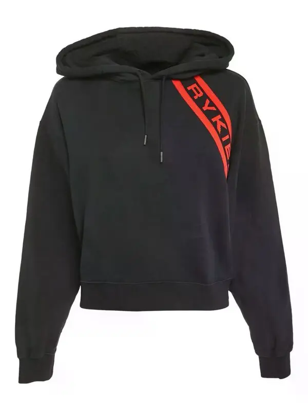 Sonia Rykiel Paris Cotton Knit Hoodie With Logo Trim
