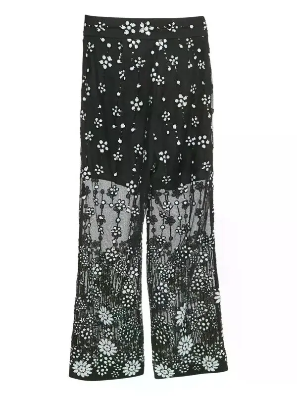 SELF-PORTRAIT Sequin Floral Trousers