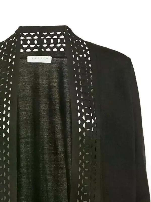 Sandro Open-front Laser-cut Cardigan