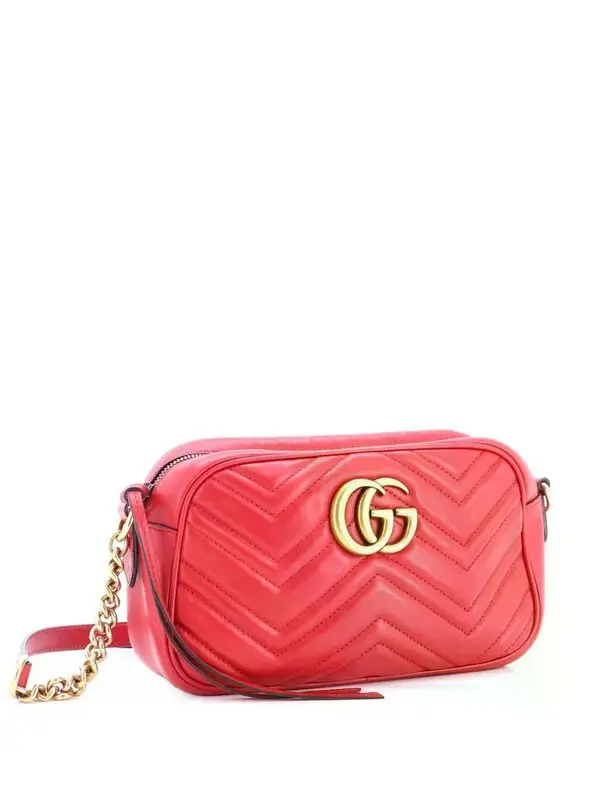 Gucci Gg Marmont Matelasse Small Shoulder Bag - Red