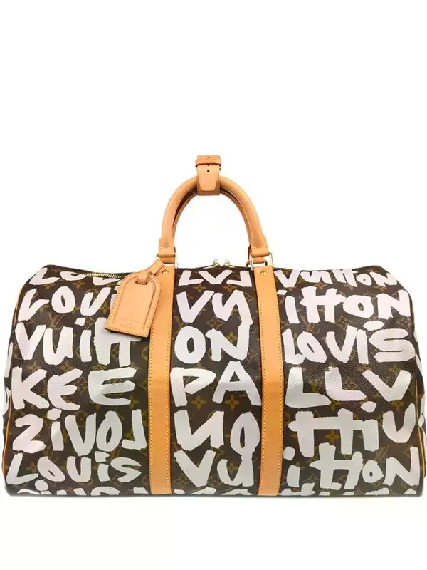 LOUIS VUITTON Keepall 50 Travel Bag X Stephen Sprouse Graffiti - Neutrals