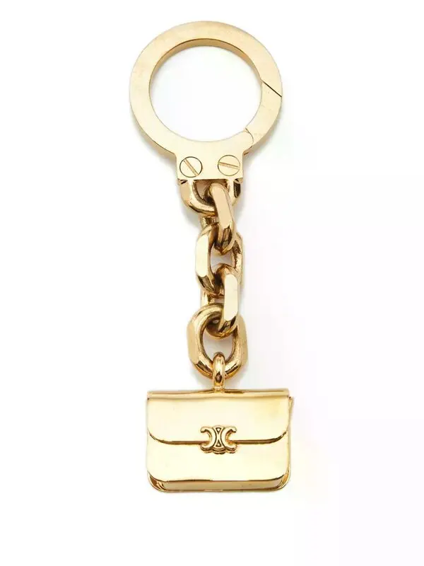 Celine Triomphe Metal Keyring - Gold