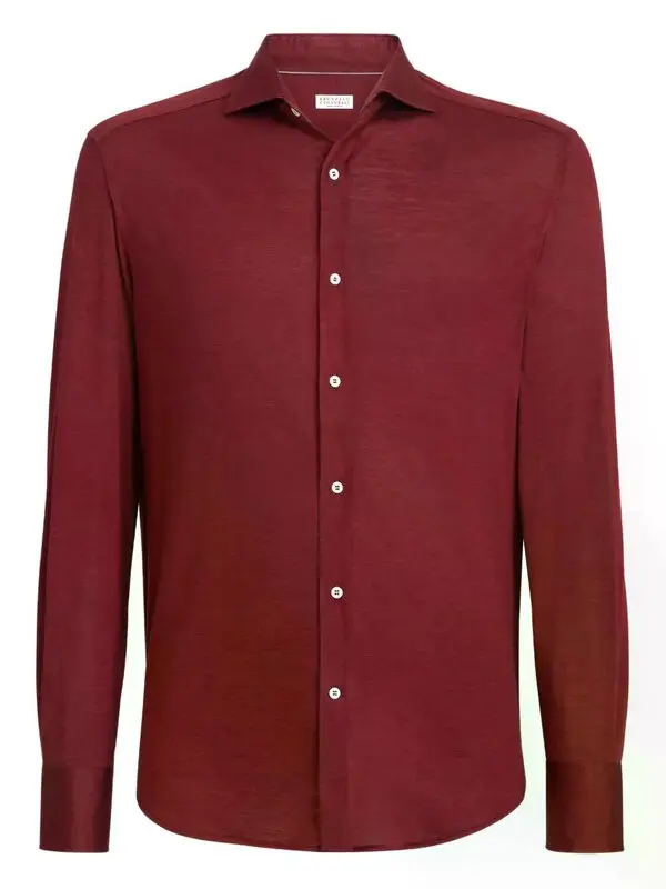 Brunello Cucinelli Button-fasteninf Long-sleeve Shirt - Red