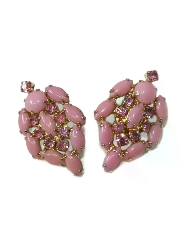 REWIND VINTAGE AFFAIRS Crystal Clip-on Earrings - Pink