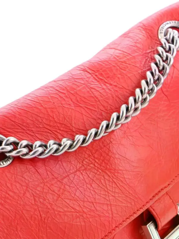 Balenciaga Crush Chain Flap Small Crossbody Bag - Red