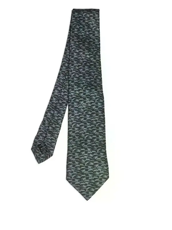 Dunhill Patterned Silk Neck Tie - Black