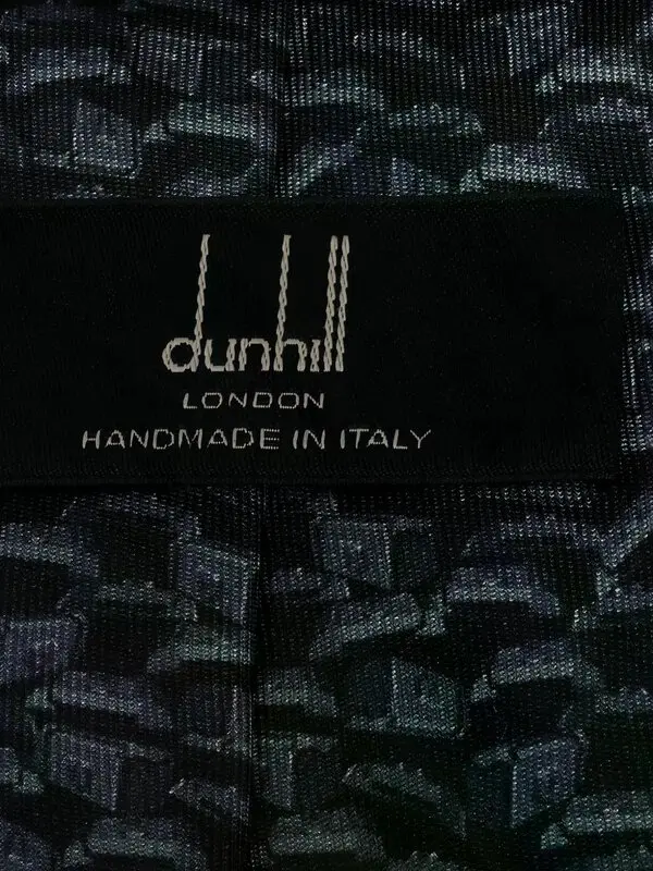 Dunhill Patterned Silk Neck Tie - Black