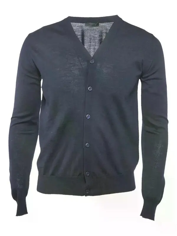 Prada Fine-knit Wool Cardigan - Blue