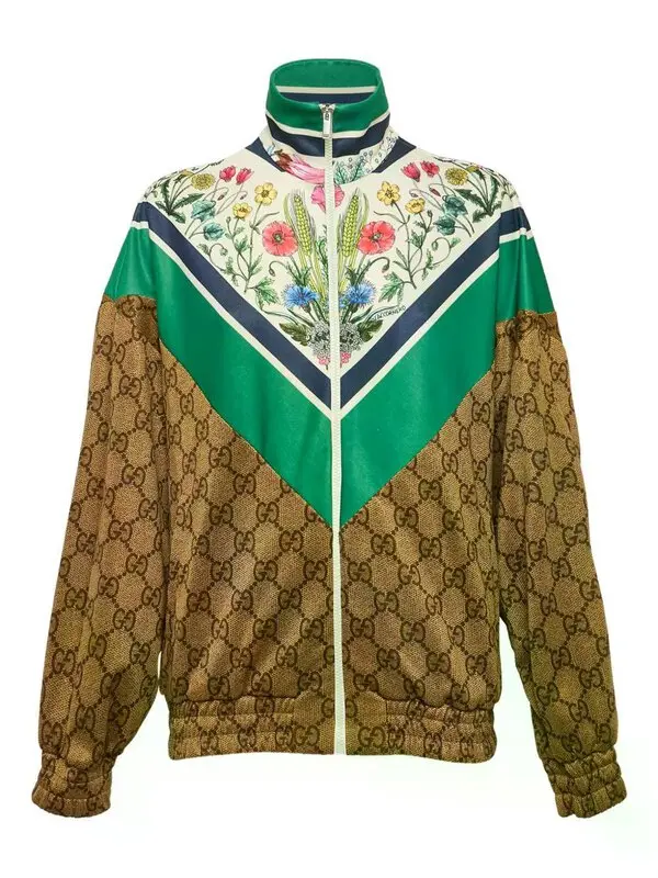 Gucci Floral Gg Track Jacket - Brown
