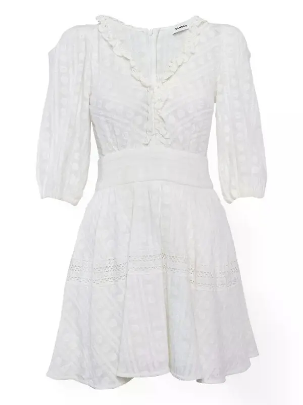 Sandro Cotton Dress With Embroidery